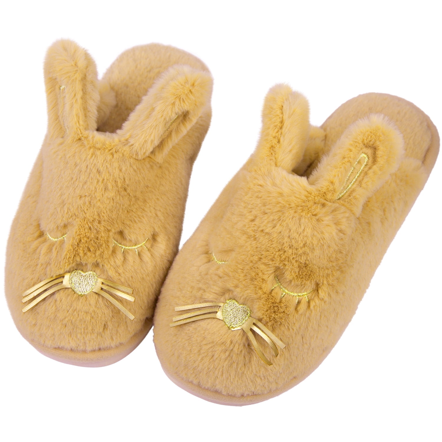 Adorable Bunny Slippers for Women,Fuzzy Indoor Outdoor Winter Warm ...