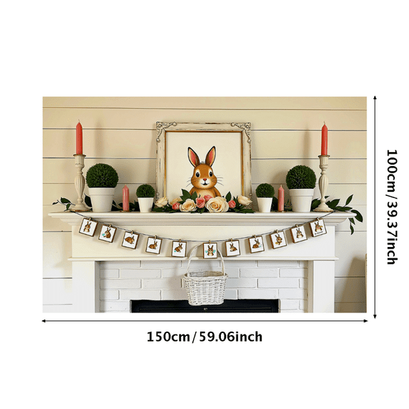 C Easter Party Backdrop Cloth With Egg Bunny Design Photo Booth ...