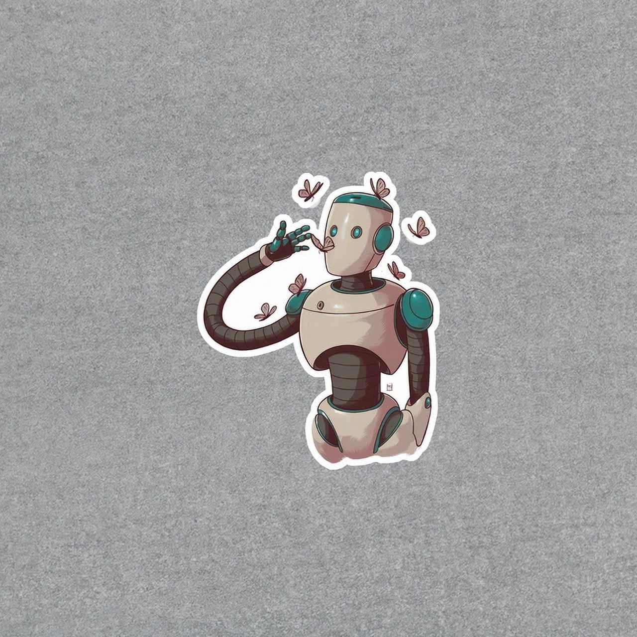 Adorable Butterfly Robot Sticker - Cute Sci-Fi Android Decalphone Decal ...