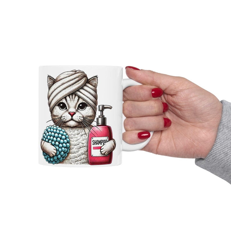 Adorable C1At Lover Gift Mug Cute C1At with S1HAmpoo Loofah ...