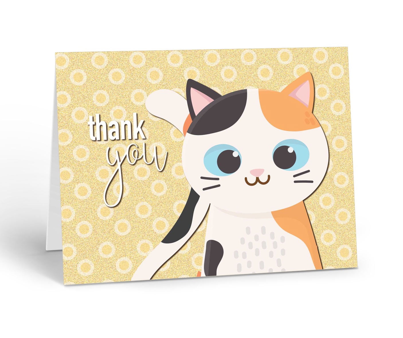 Adorable Calico Cat Thank You Note Card - 10 Thank You Note Cards and ...