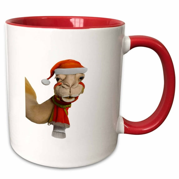 3drose, Adorable Camel Wearing Santa Hat Christmas Zoo Animal, 15oz Two ...