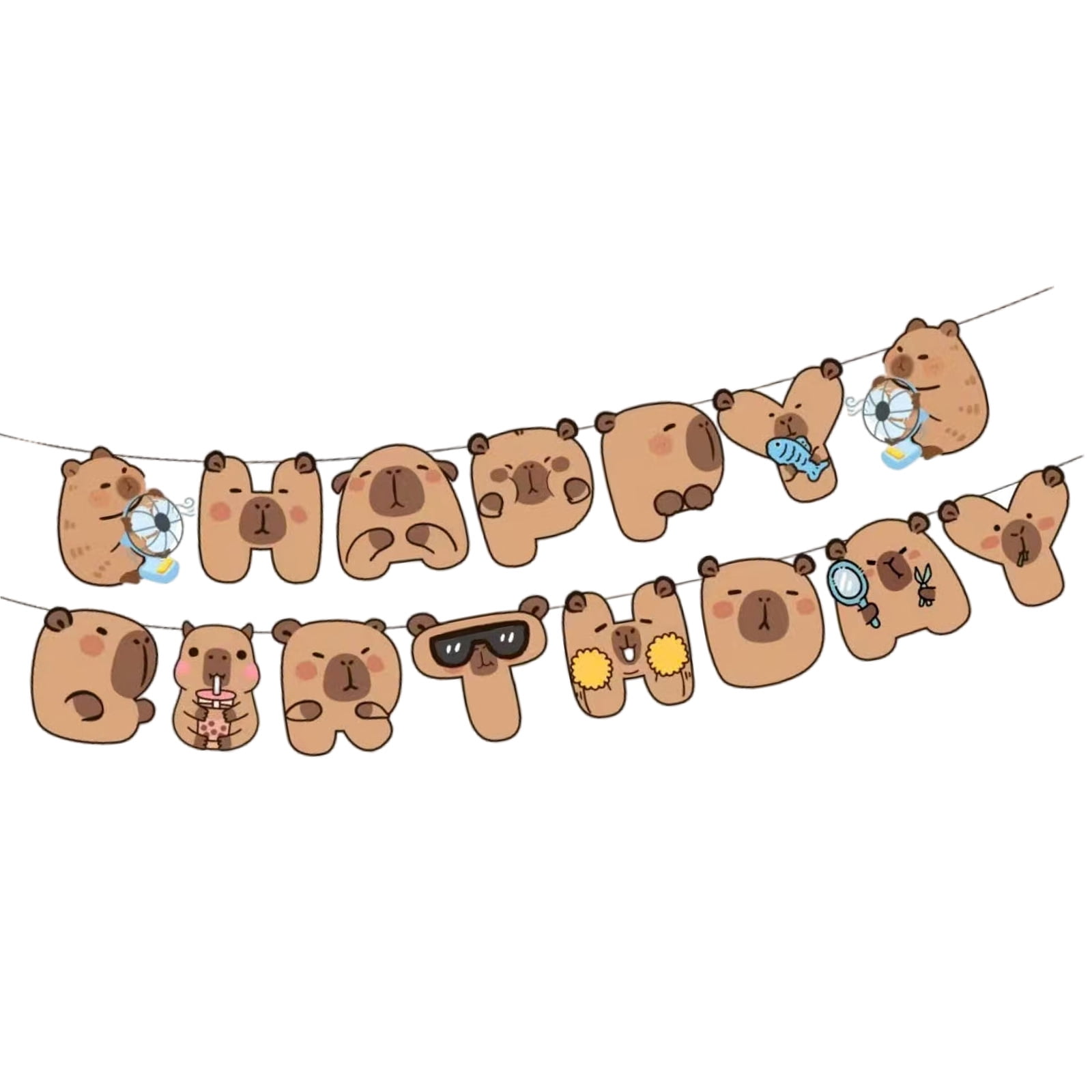 Adorable Capybaras Birthday Flags Capybaras Birthday Decoration Sturdy ...