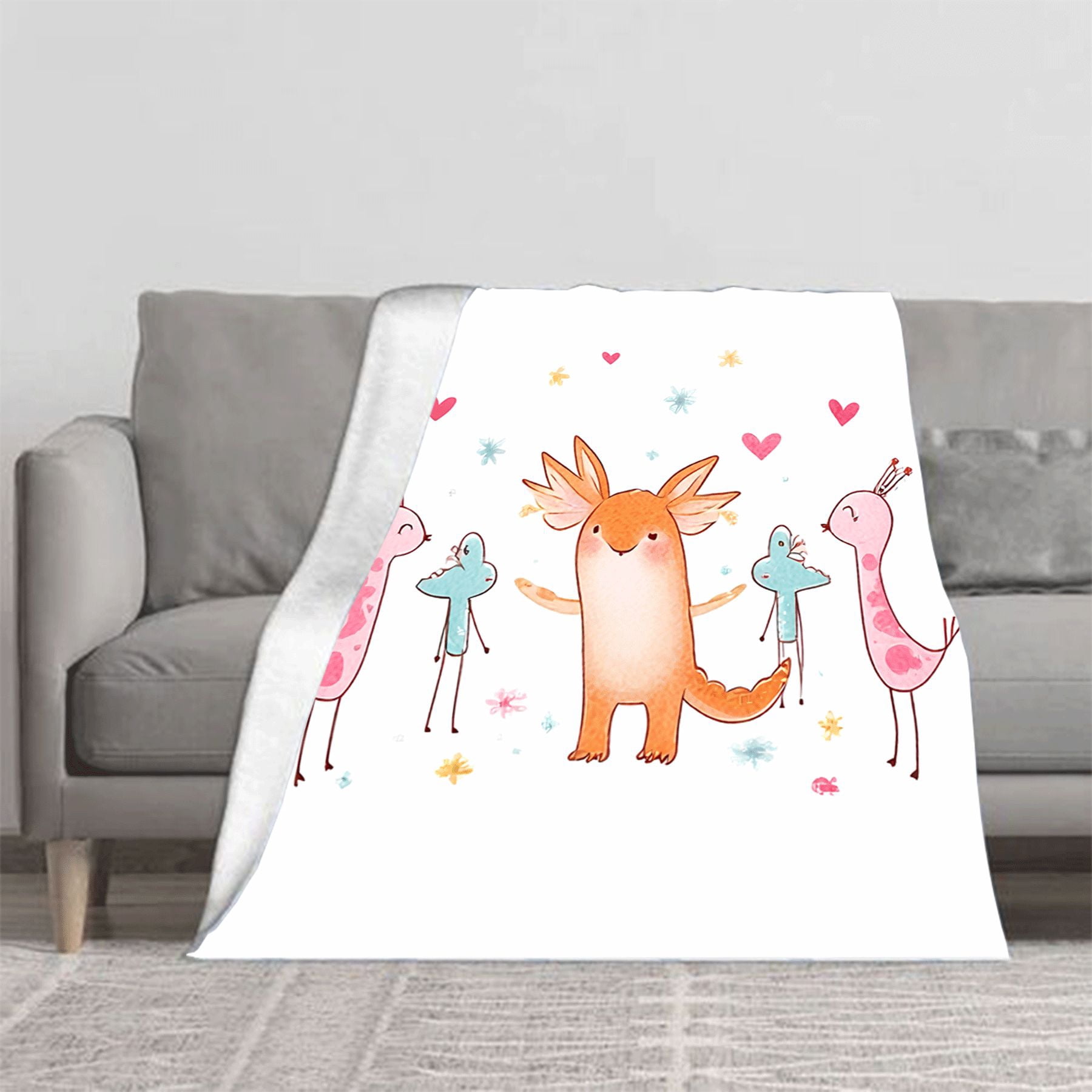 Adorable Cartoon Animals Flannel Blanket - Soft Cozy Durable Design ...