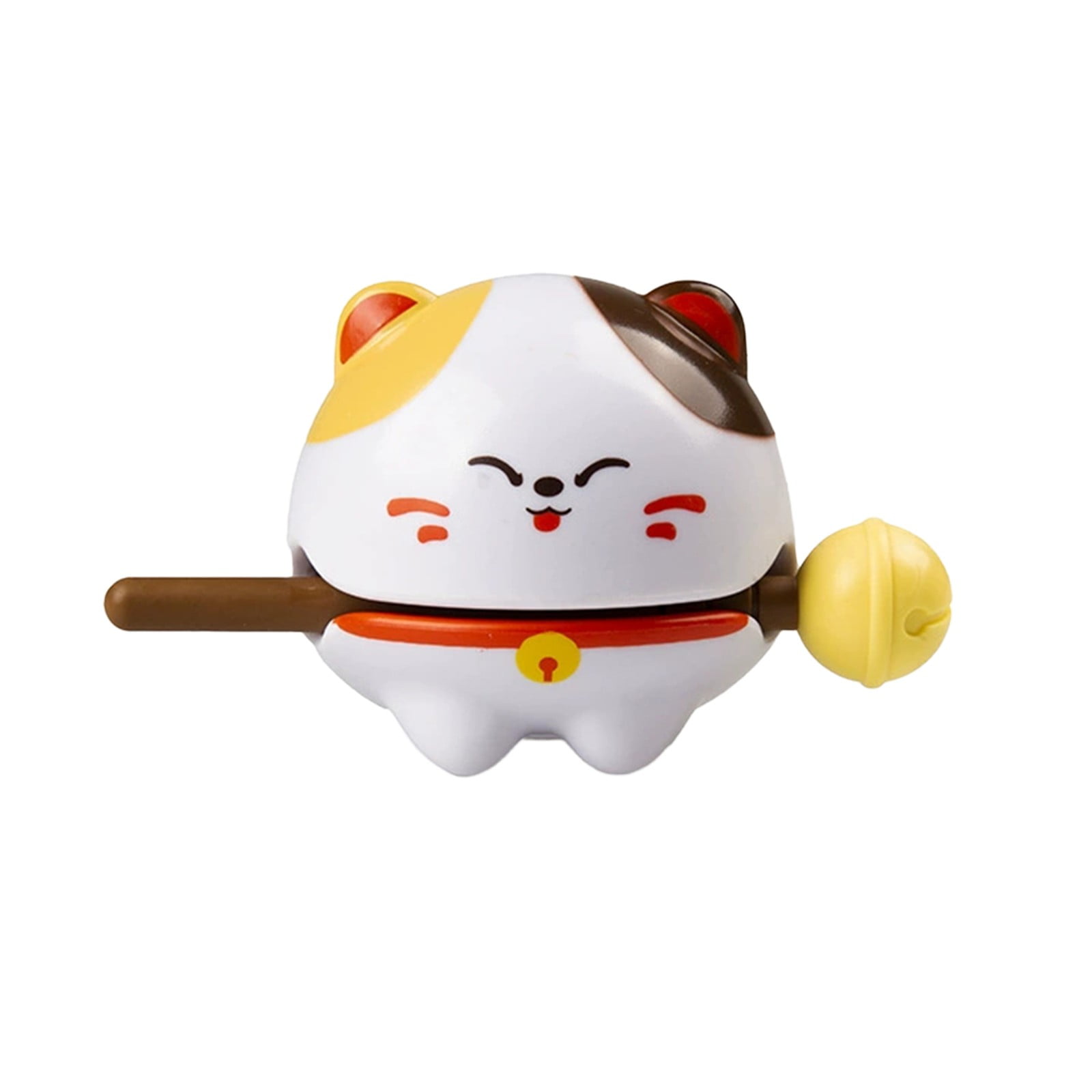 Adorable Cartoon Cat Figure Toy with Stick and Bell Cute Collectible ...
