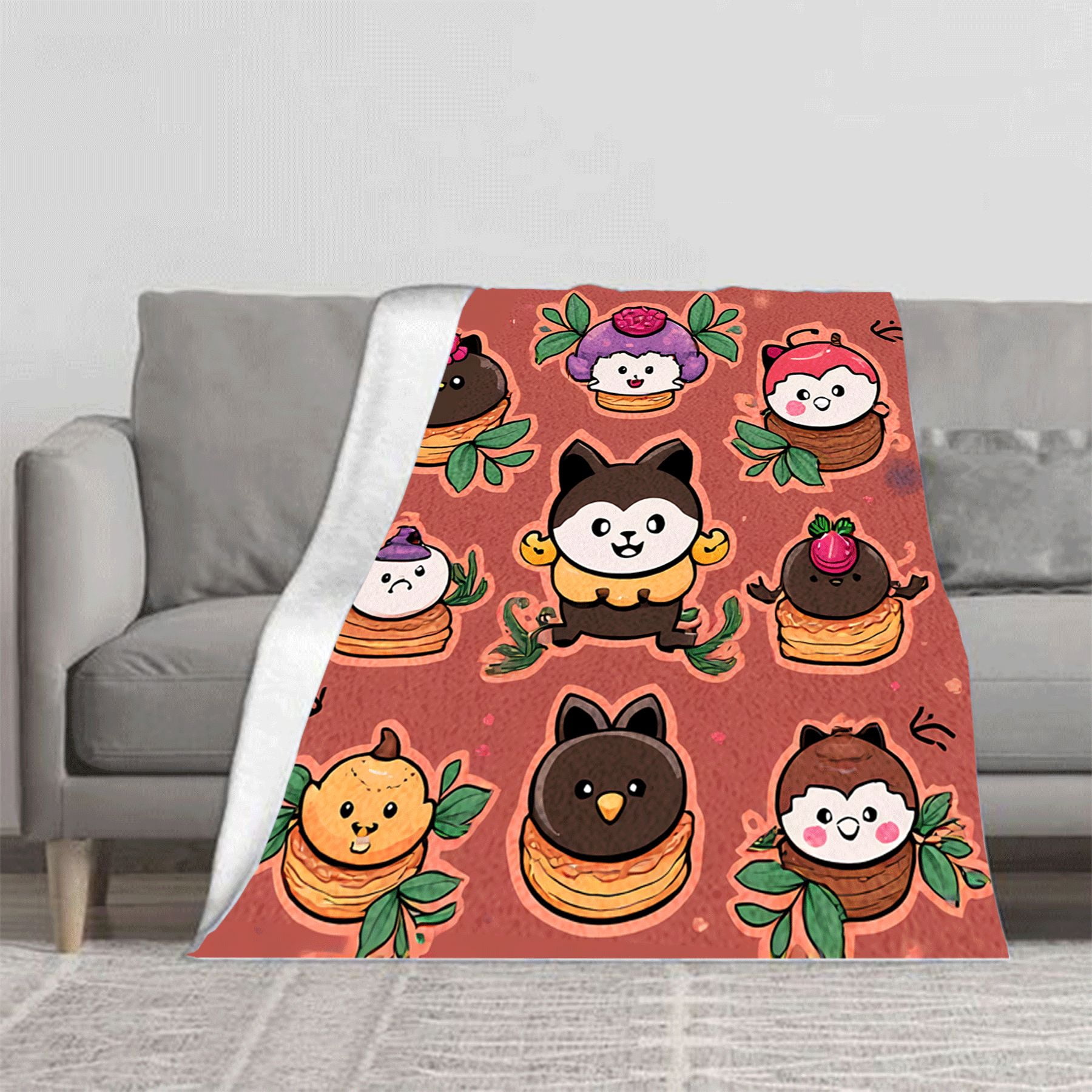 Adorable Cartoon Characters Flannel Blanket - Soft Cozy Durable for ...