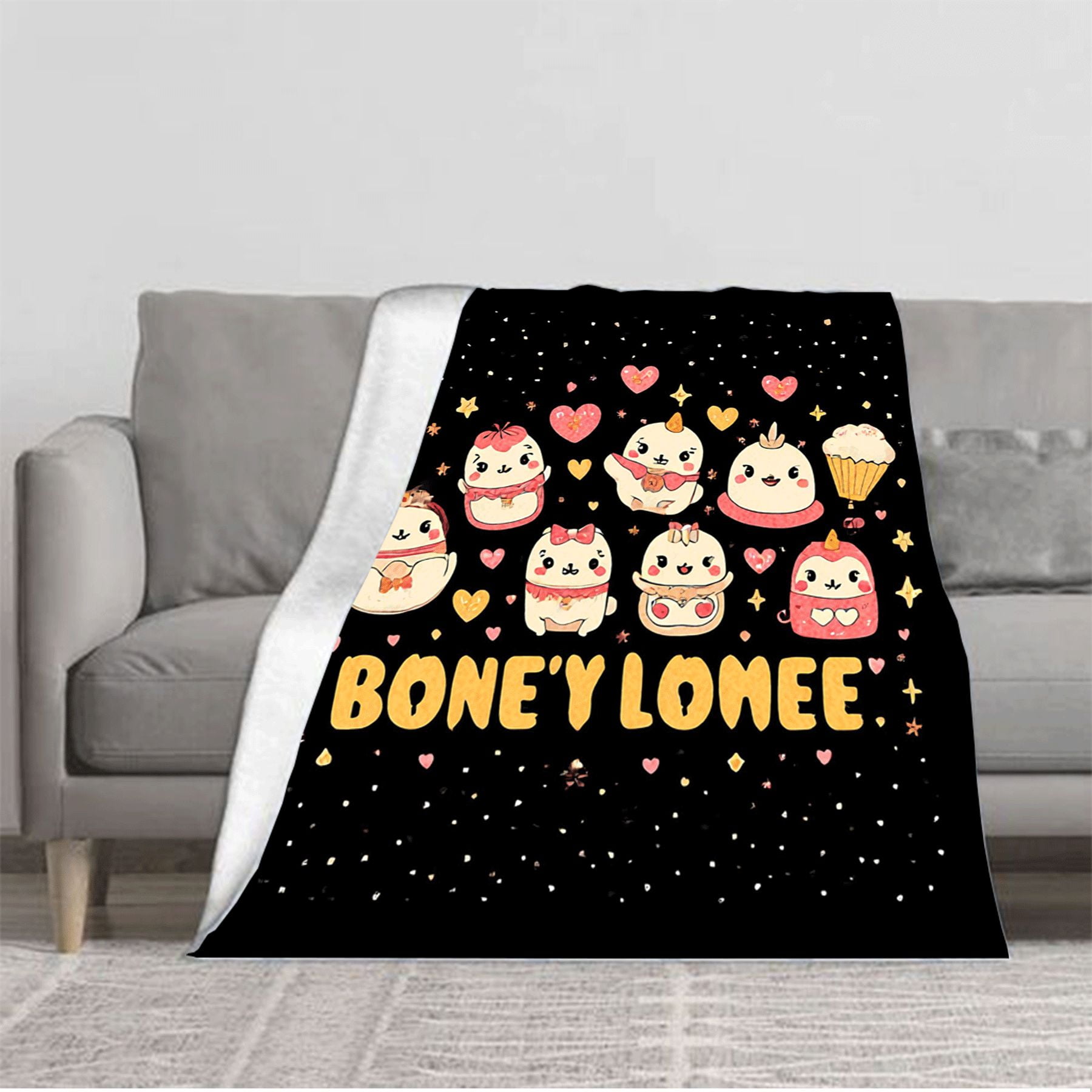 Adorable Cartoon Characters Flannel Blanket - Soft Cozy Warm for Sofa ...