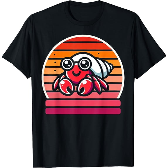 Adorable Cartoon Crab in Retro Style Perfect Beachwear T-Shirt ...