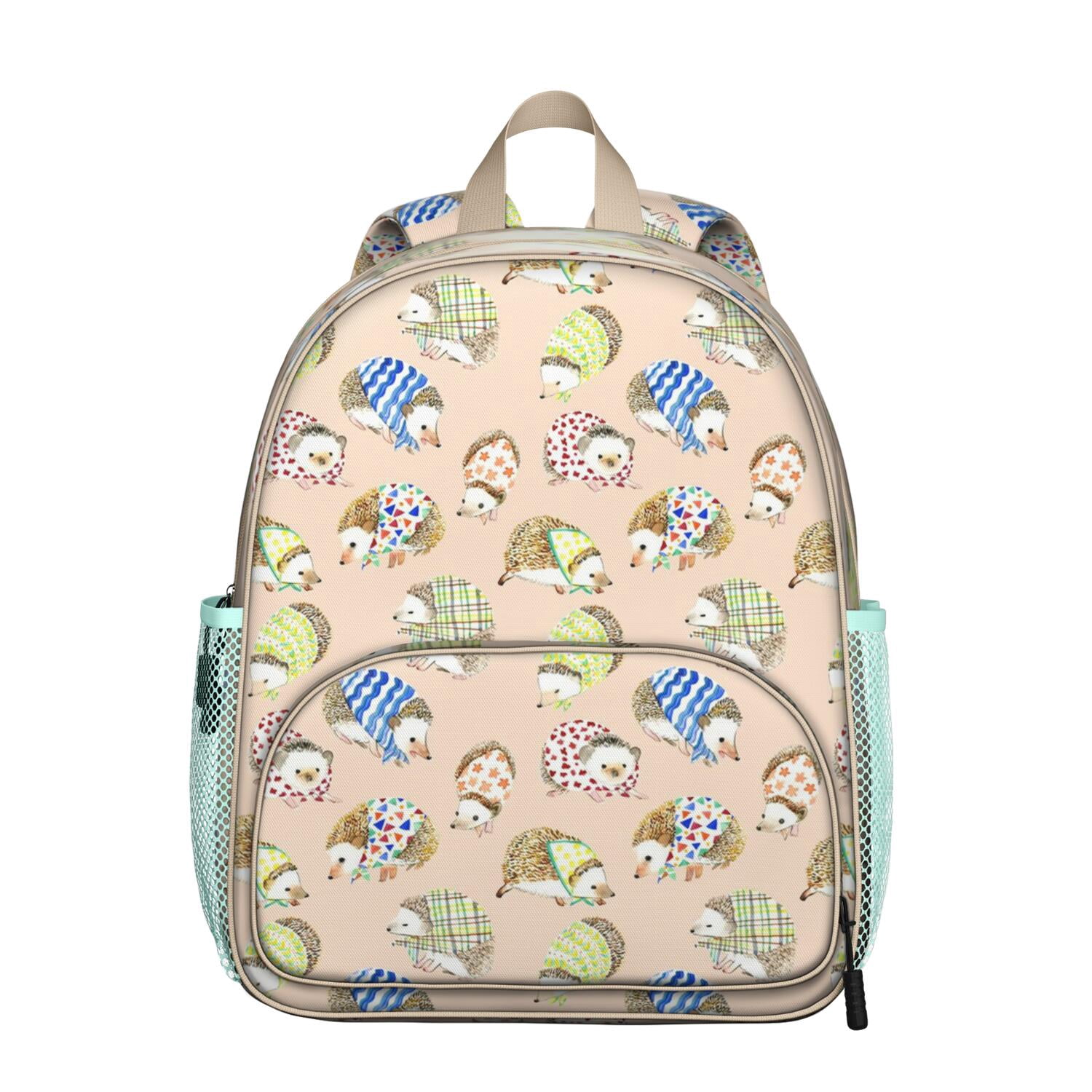 Adorable Cartoon Hedgehog Backpack for Student – Forest Floral Artistic ...