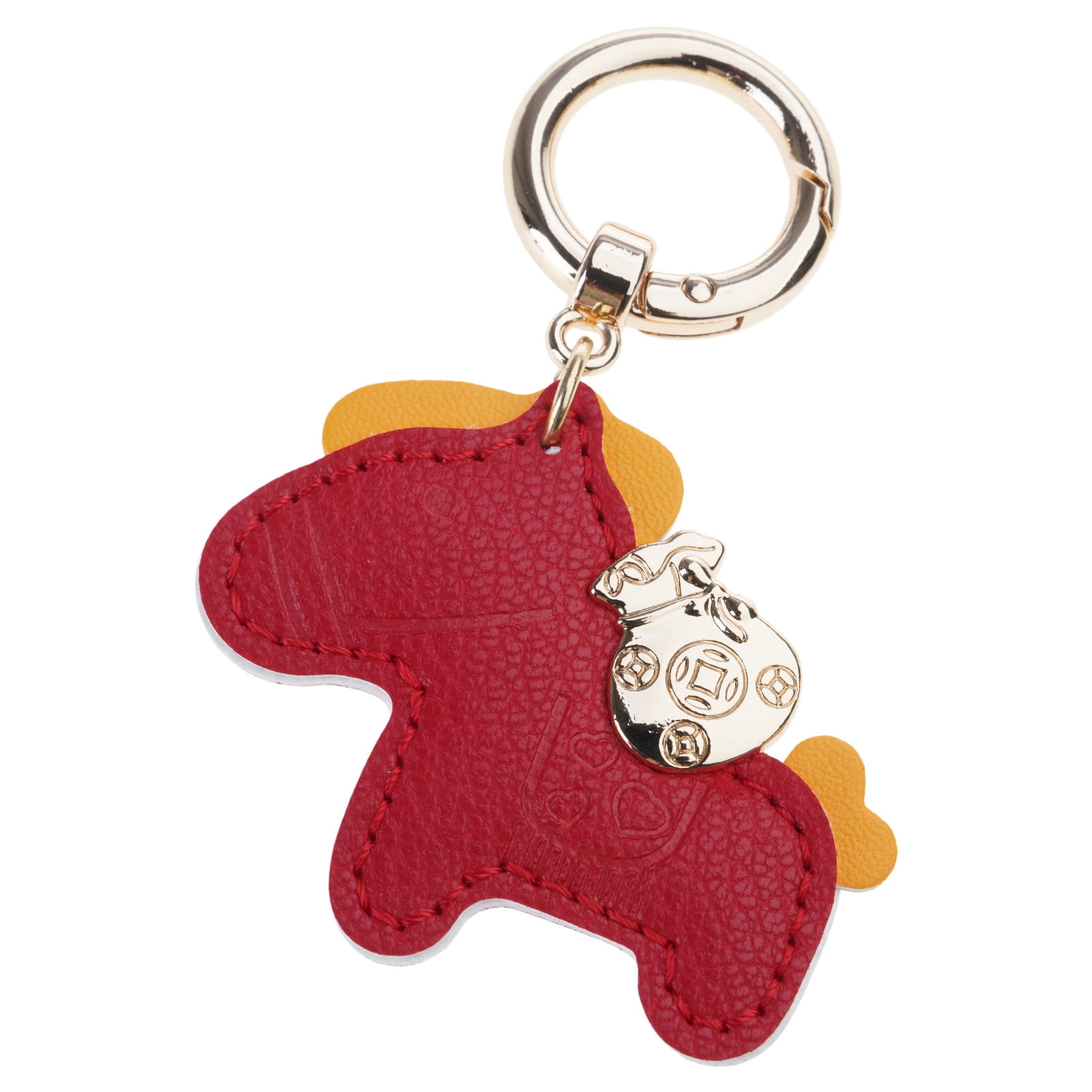 Adorable Cartoon Horse Keychain Leather Symbolizing Wealth Pendant ...