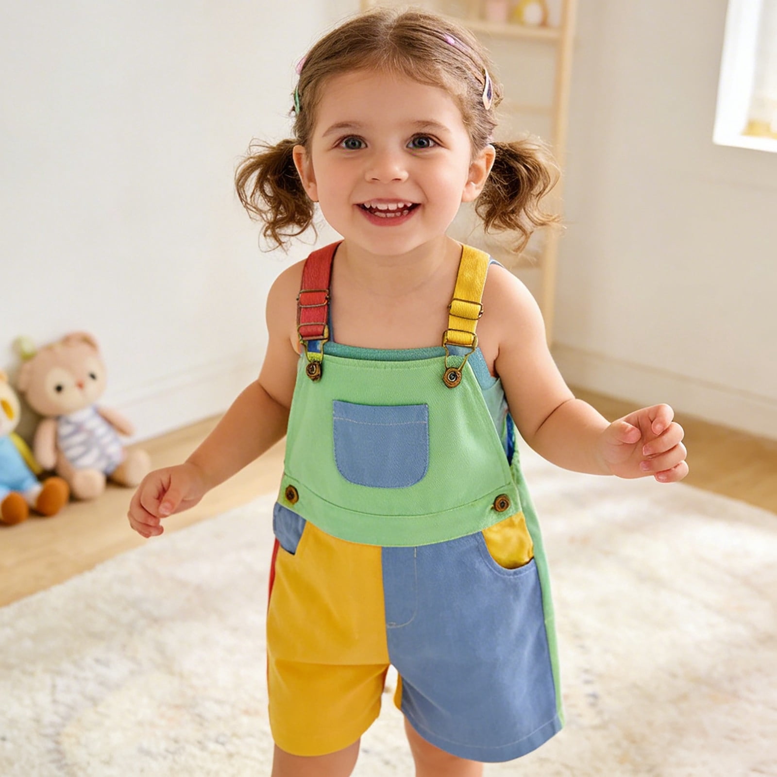 Adorable Cartoon Print Summer Romper for Toddlers and Girls Jumpsuit ...