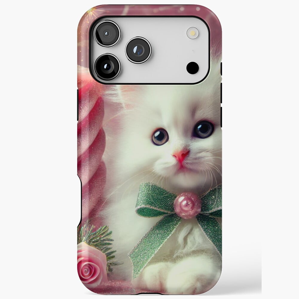Adorable Cat Candle Holiday Case for iPhone 11 12 13 14 15 16 17 Pro ...