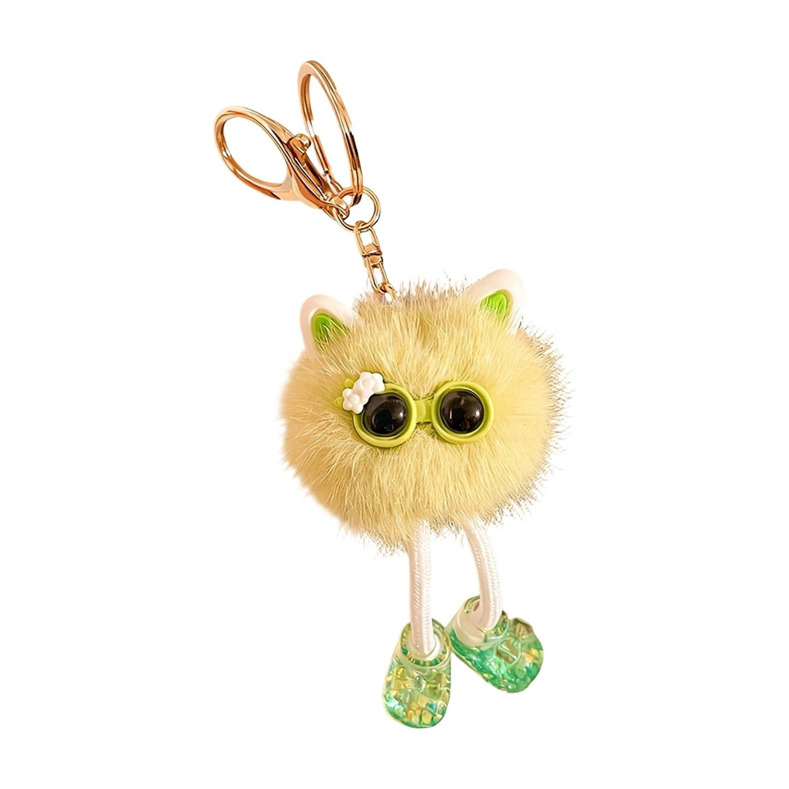 Adorable Cat Keychain Plushies, Cute Fur Ball Bag Charms, Pom Poms ...