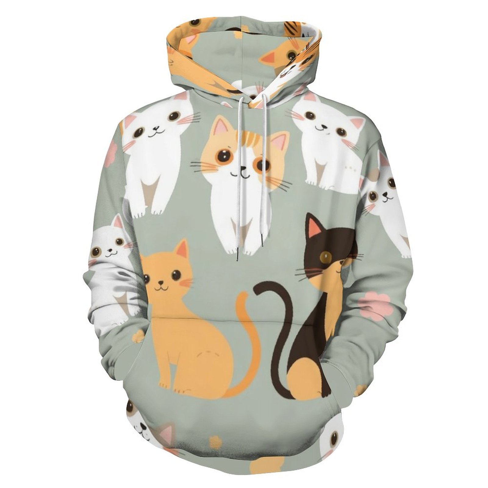 Adorable Cat Pattern Repeat 3d Sweatshirts Hoodie Fashion Casual ...