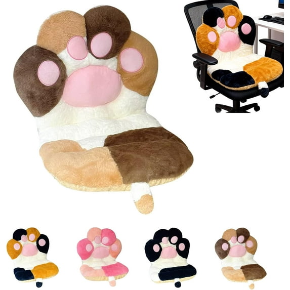 Adorable Cat Paw Office Chair Cushion with Memory Foam, Non Slip Base ...