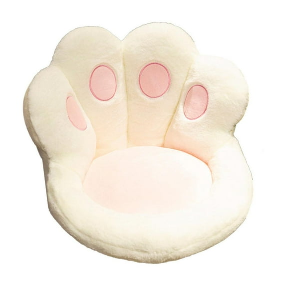 Adorable Cat Paw Plush Chair Cushion - Half-Enclosed Lumbar Support ...