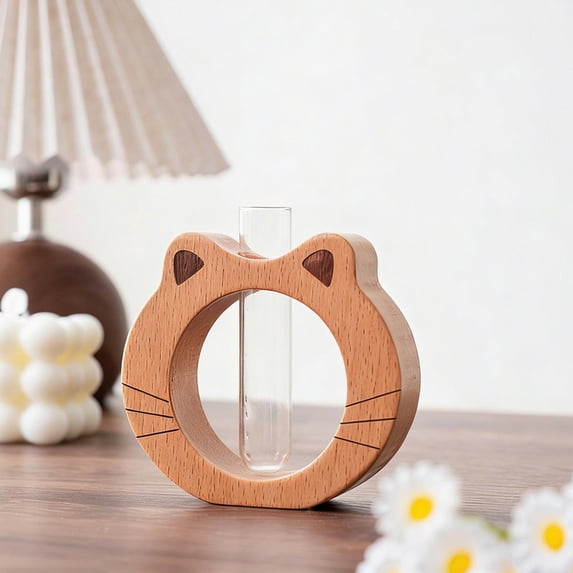 Adorable Cats Flower Holders Wooden Living Room Tabletop Decorative ...