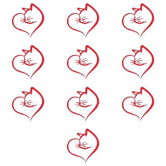 Adorable Cats Heart Reflective Sticker PVC Easy Apply Rear Window ...