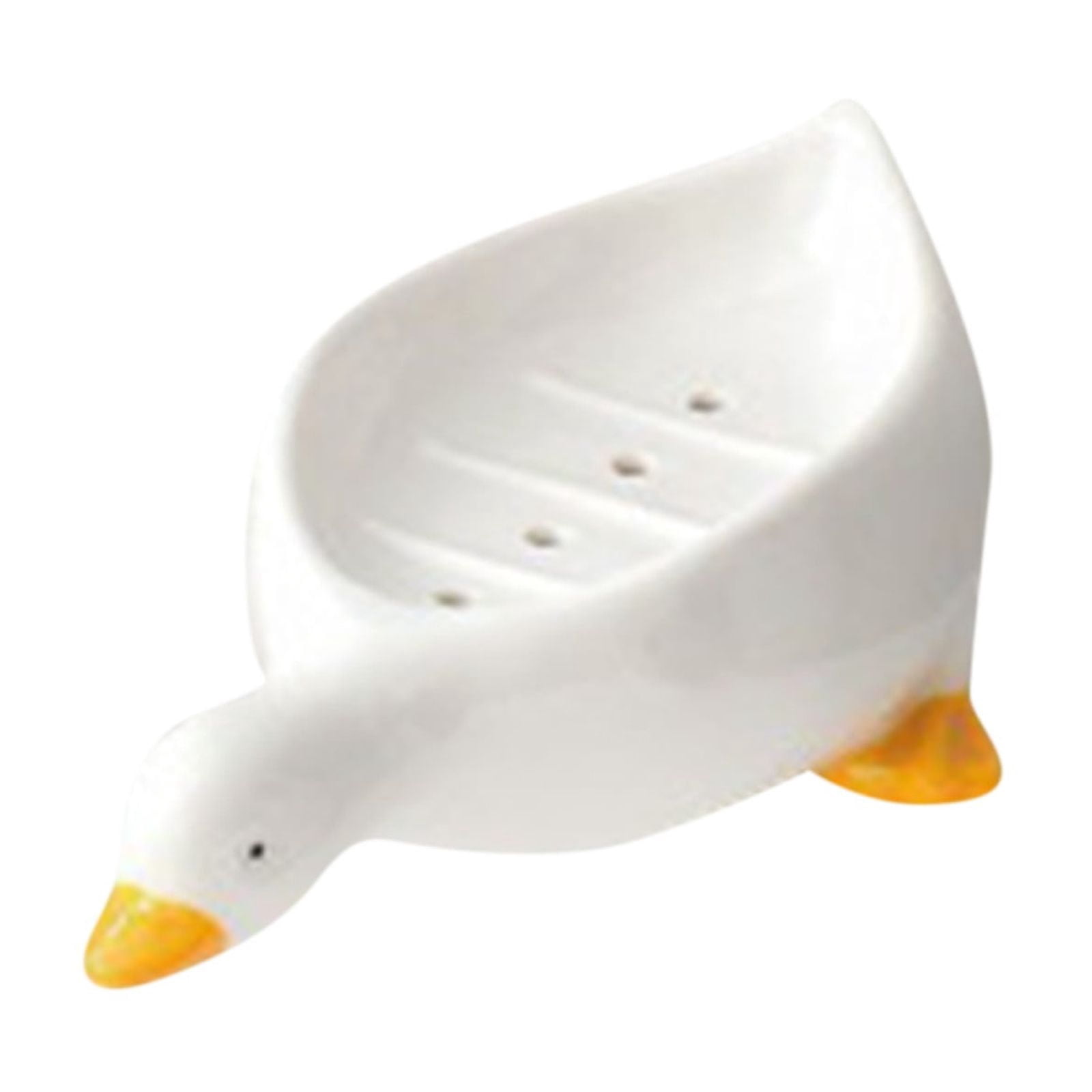 Adorable Ceramic Goose Soap Dish Holder with Drainage Holes Perfect for ...