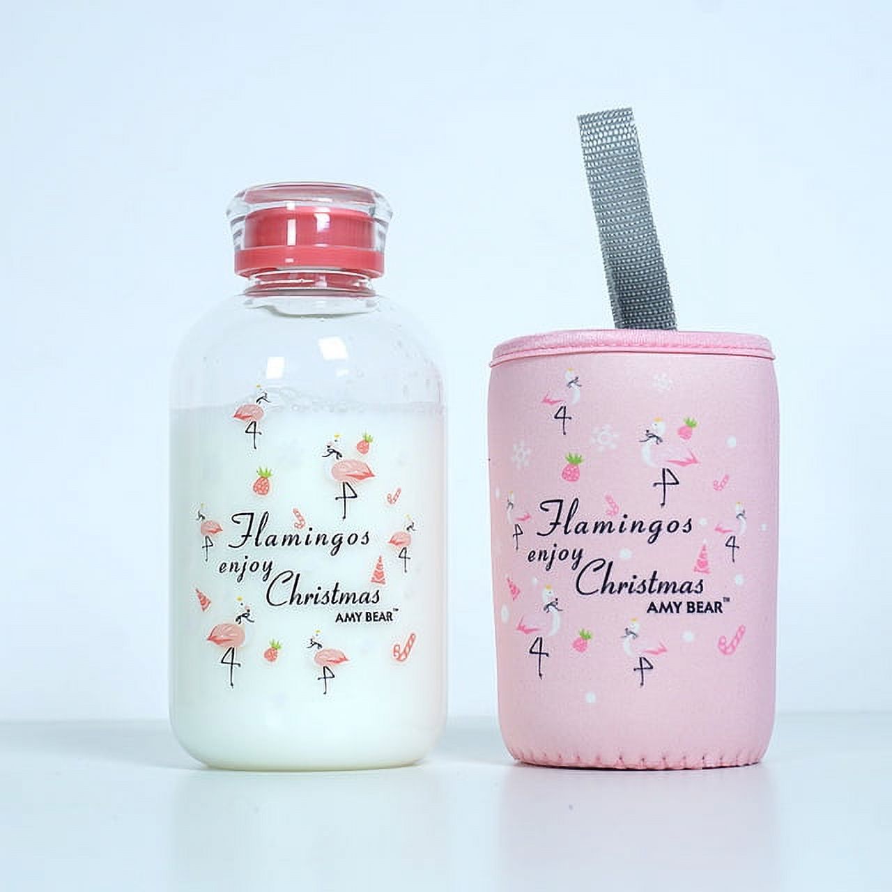 Adorable Charming Kawaii Penguin Glass Water Bottle with Insulated ...