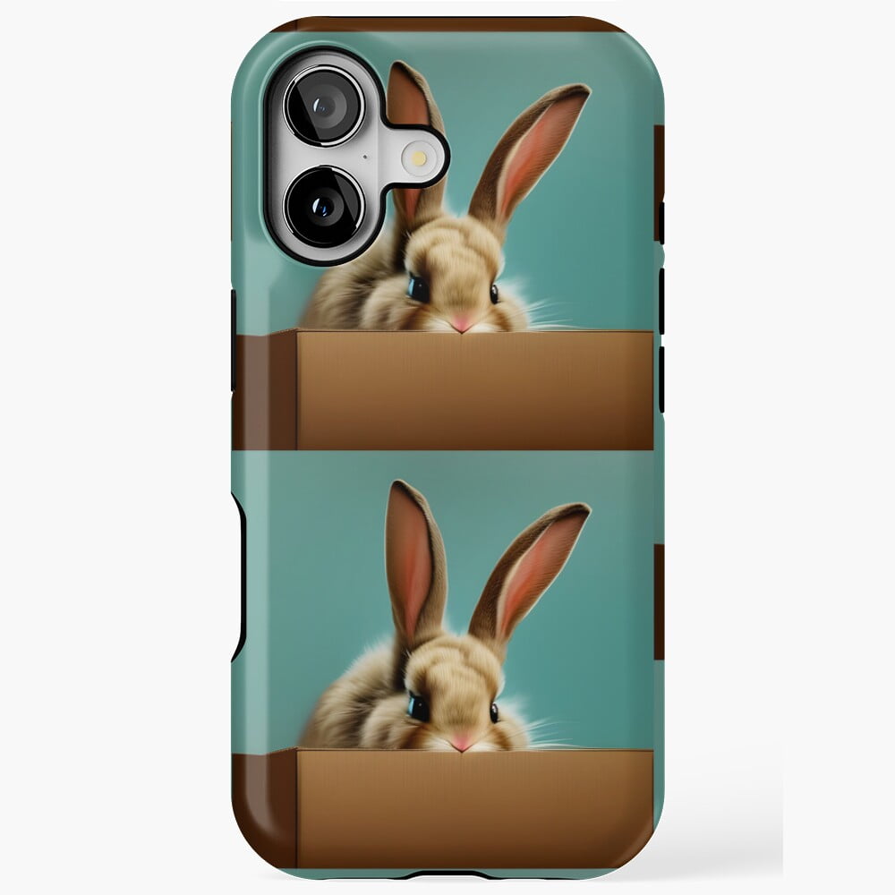 Adorable Cheerful Bunny in a Box Phone Case 17 16 15 14 13 12 11 Pro ...