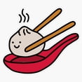 Adorable Chibi Steamed Dumpling Floating In Hot Soup Spoon Kawaii Food ...