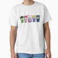 Adorable Chibi Style Animated Cartoon Character Group Pattern Tee T ...