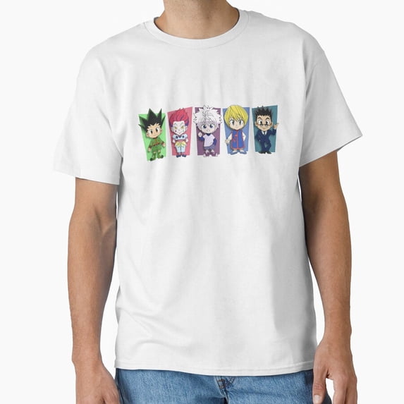 Adorable Chibi Style Animated Cartoon Character Group Pattern Tee T ...