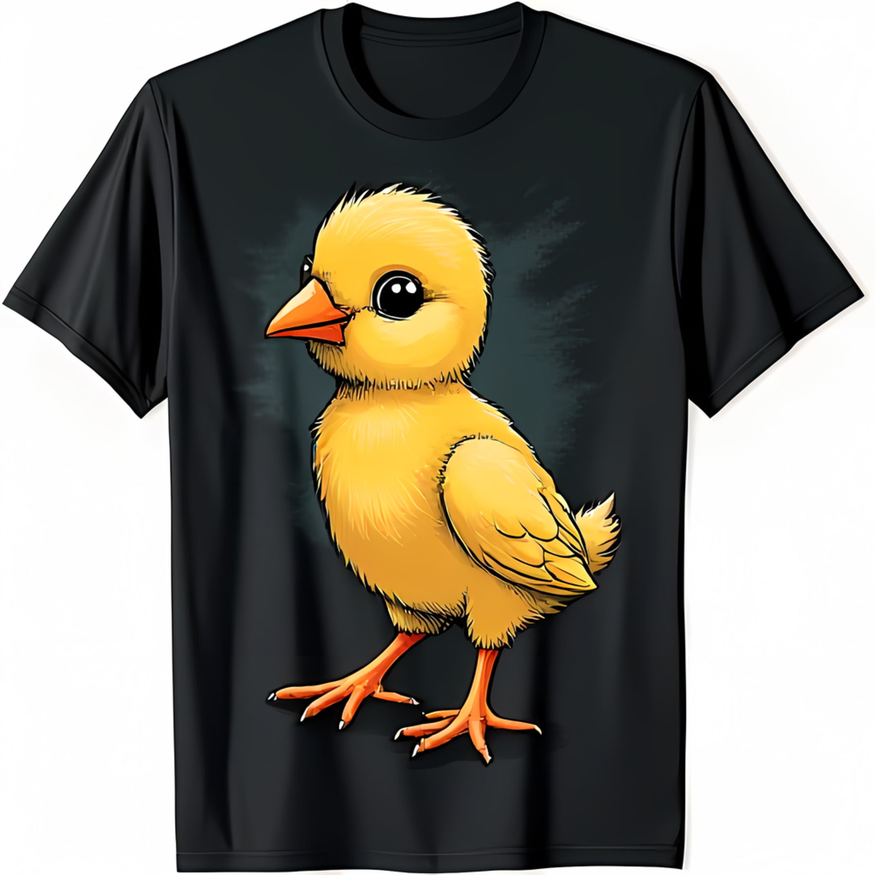 Adorable Chick Graphic T-Shirt Cute Yellow Chick Design on Dark Blue ...