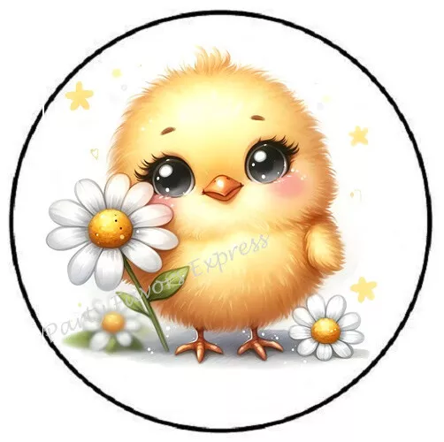 Adorable Chick With Flower Sticker Party Favors Sticker Envelope Seals ...