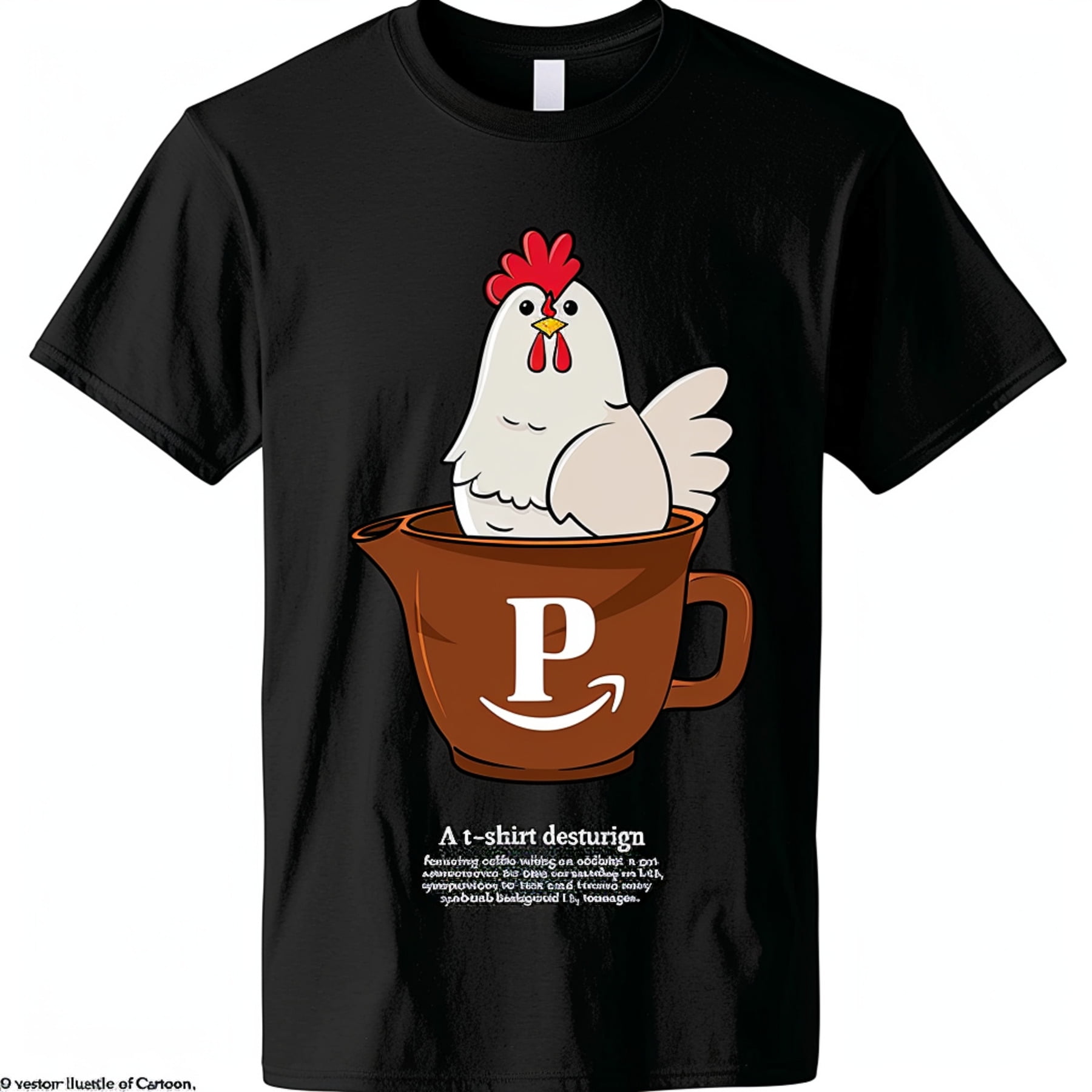 Adorable Chicken in Coffee Pot with Pi Symbol Funny Teen Math Cartoon ...