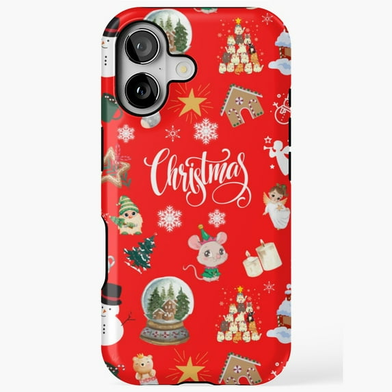 Adorable Christmas Art Protective Cover for iPhone 11 12 13 14 15 16 17 ...