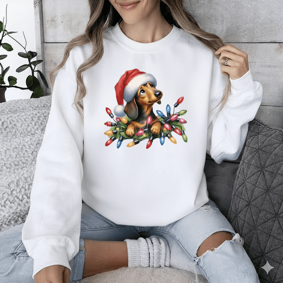 Adorable Christmas Dachshund Festive Animal Holiday Dog Lover ...