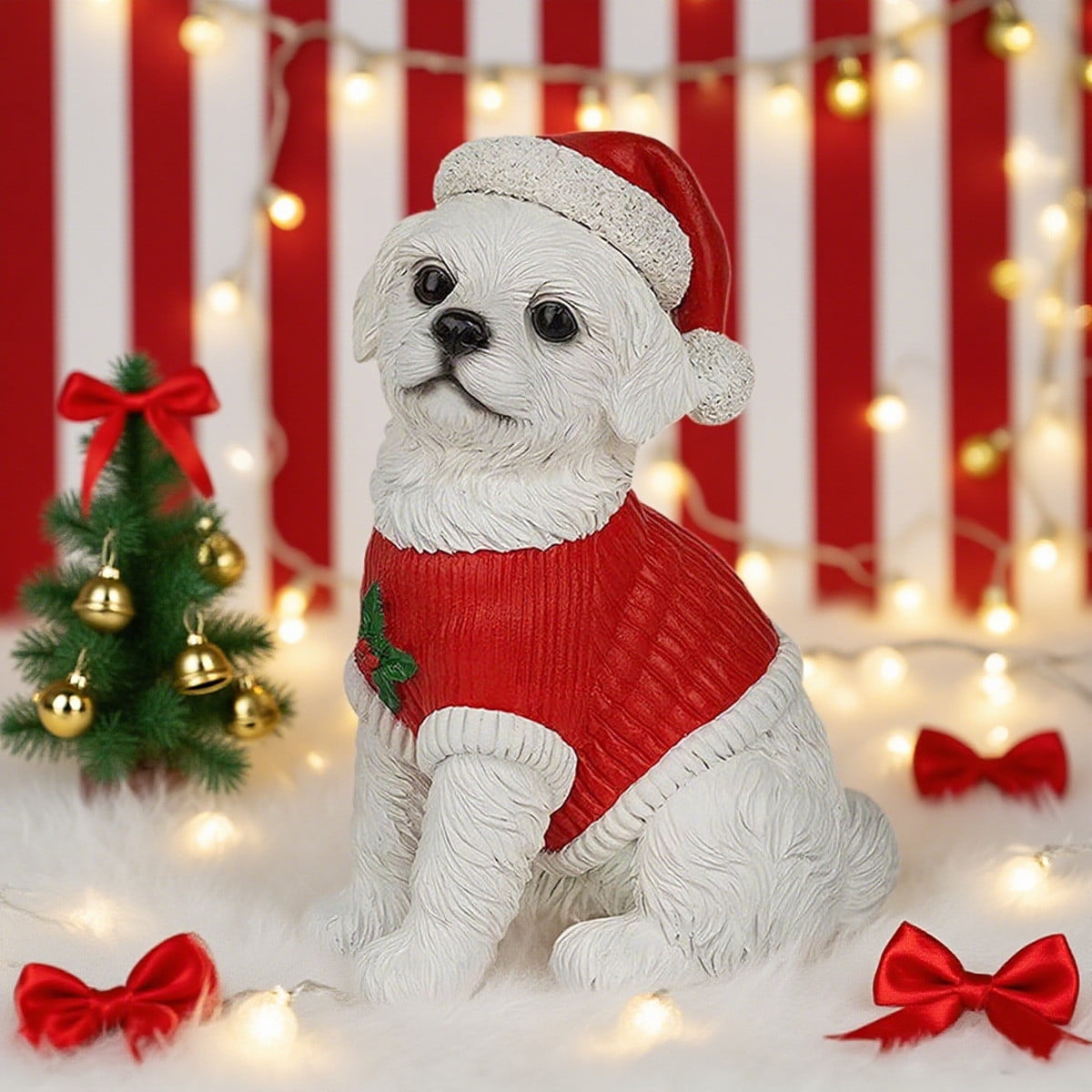 Adorable Christmas Dog Figurines - Corgi, Bichon Frise, and Labrador ...