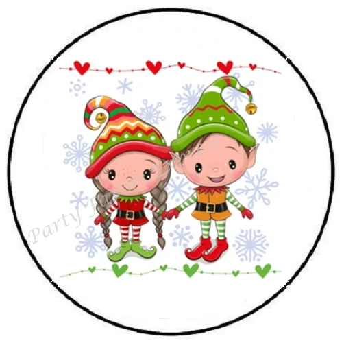 Adorable Christmas Elves Stickers Party Favors Phone Decal Water Bottle ...