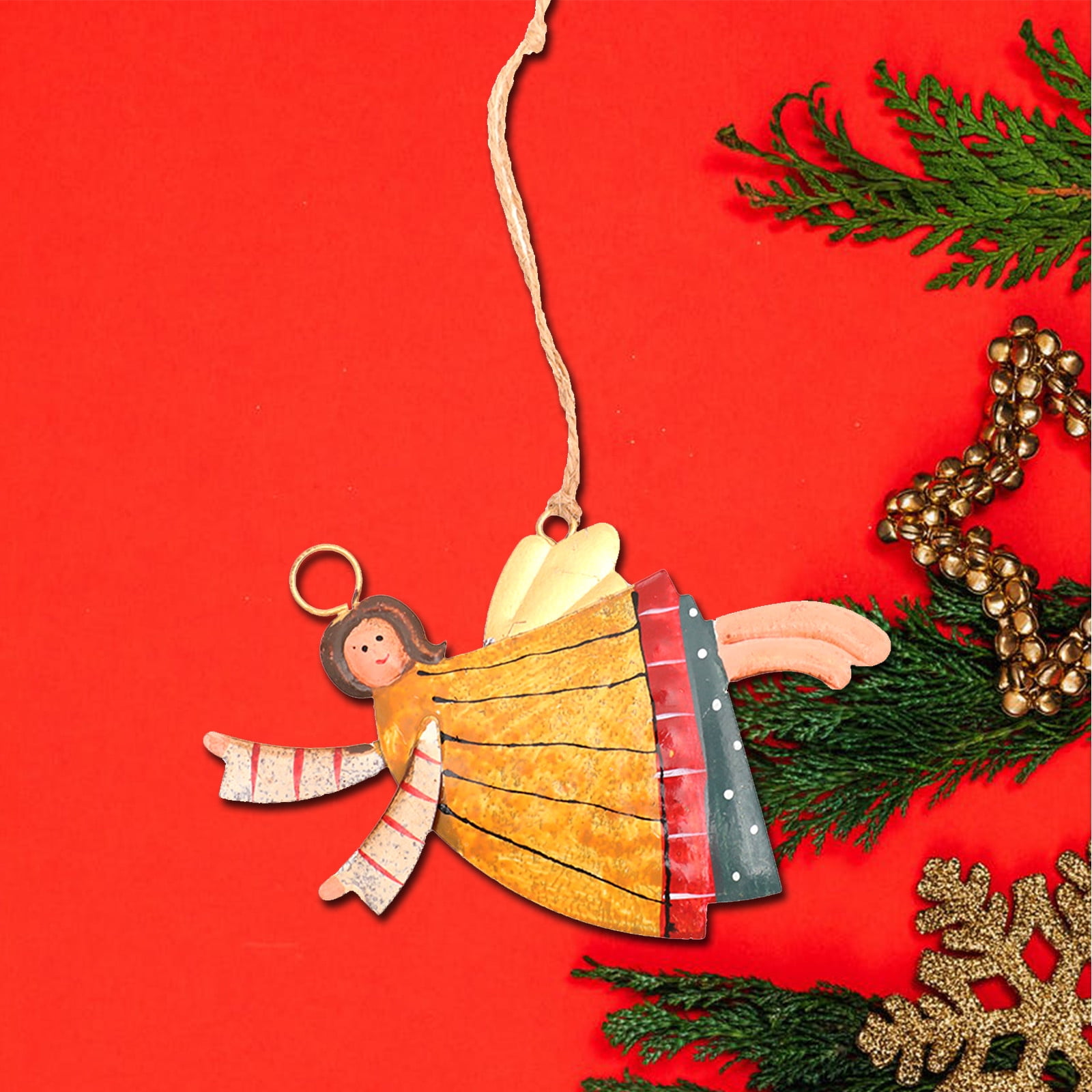Adorable Christmas Metal Angel Tree Ornaments with Secure Hanging ...