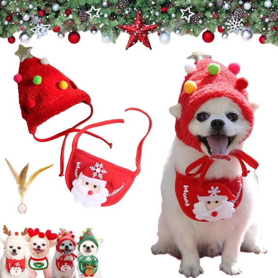Adorable Christmas Tree Pom-Pom Hat for Dogs, 2026 New Christmas Hat ...