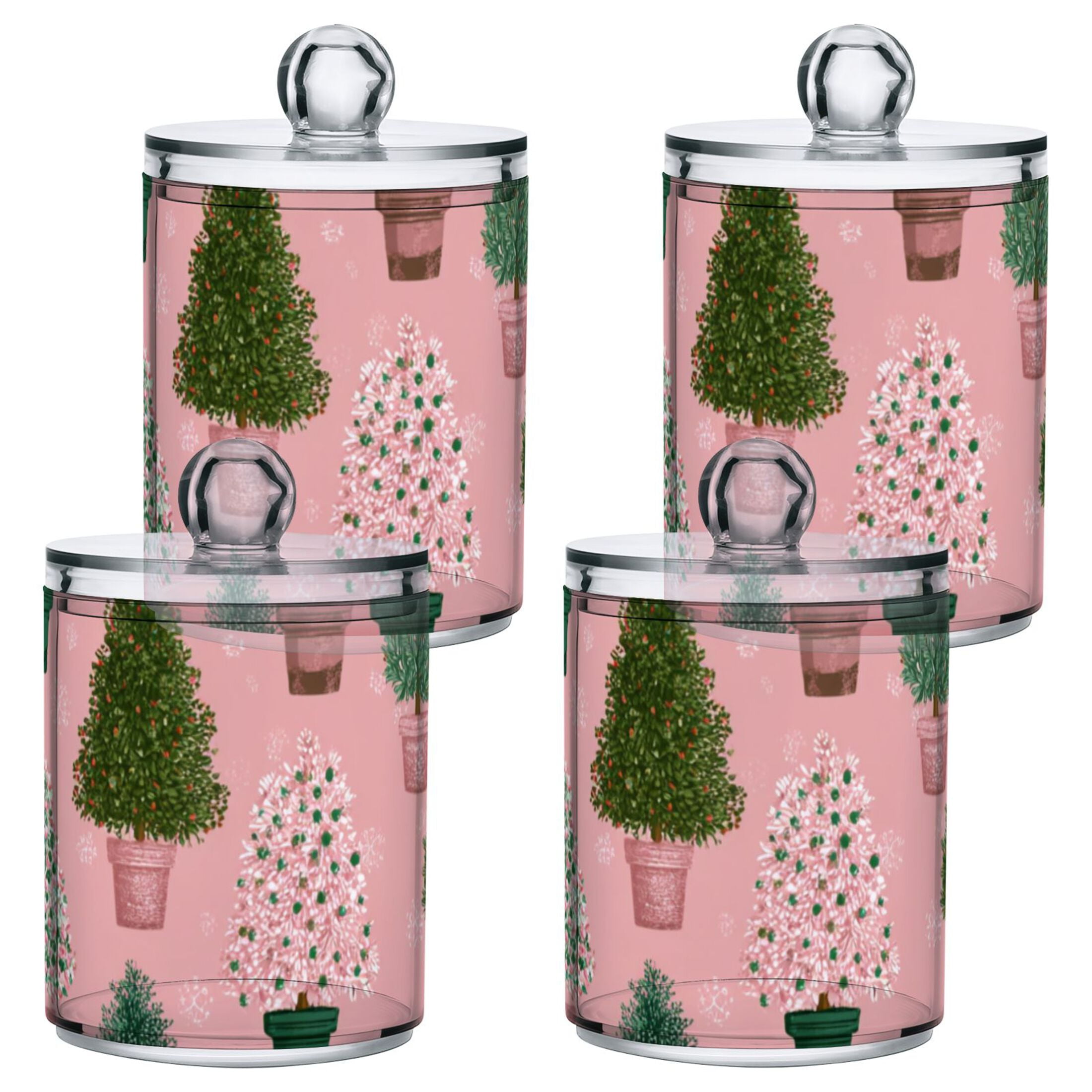 Adorable Christmas Tree Potted Plant Translucent Plastic Cans Storage ...