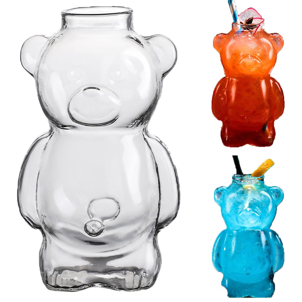 Adorable Clear Bear Glass Cup, Teddy Bear Glass - 11oz Lovely Drinking ...