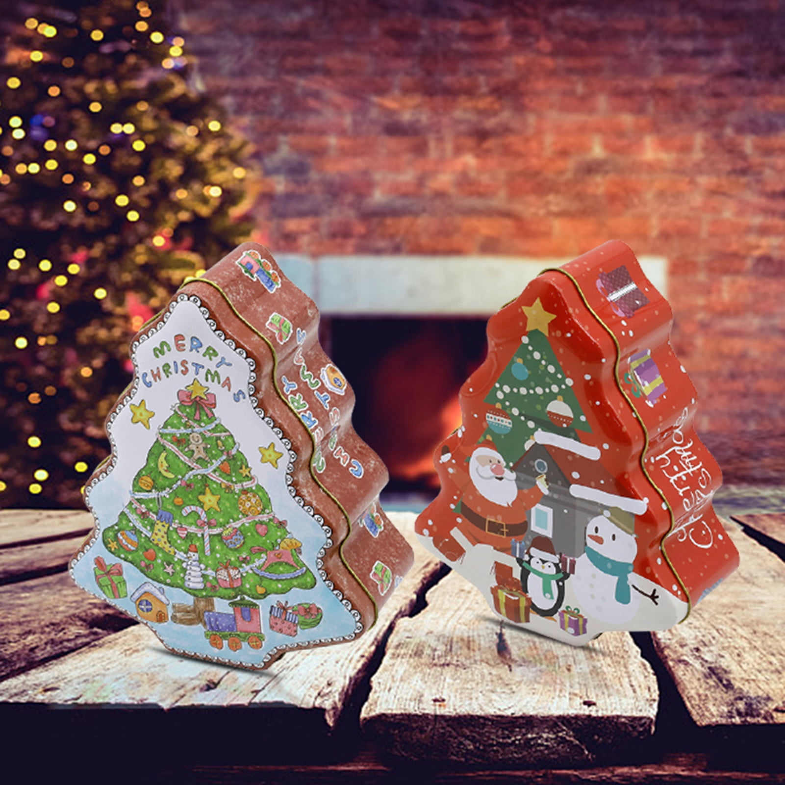 Adorable Cookie Can, Corrosion-Resistant Metal Christmas Tree-Shaped ...