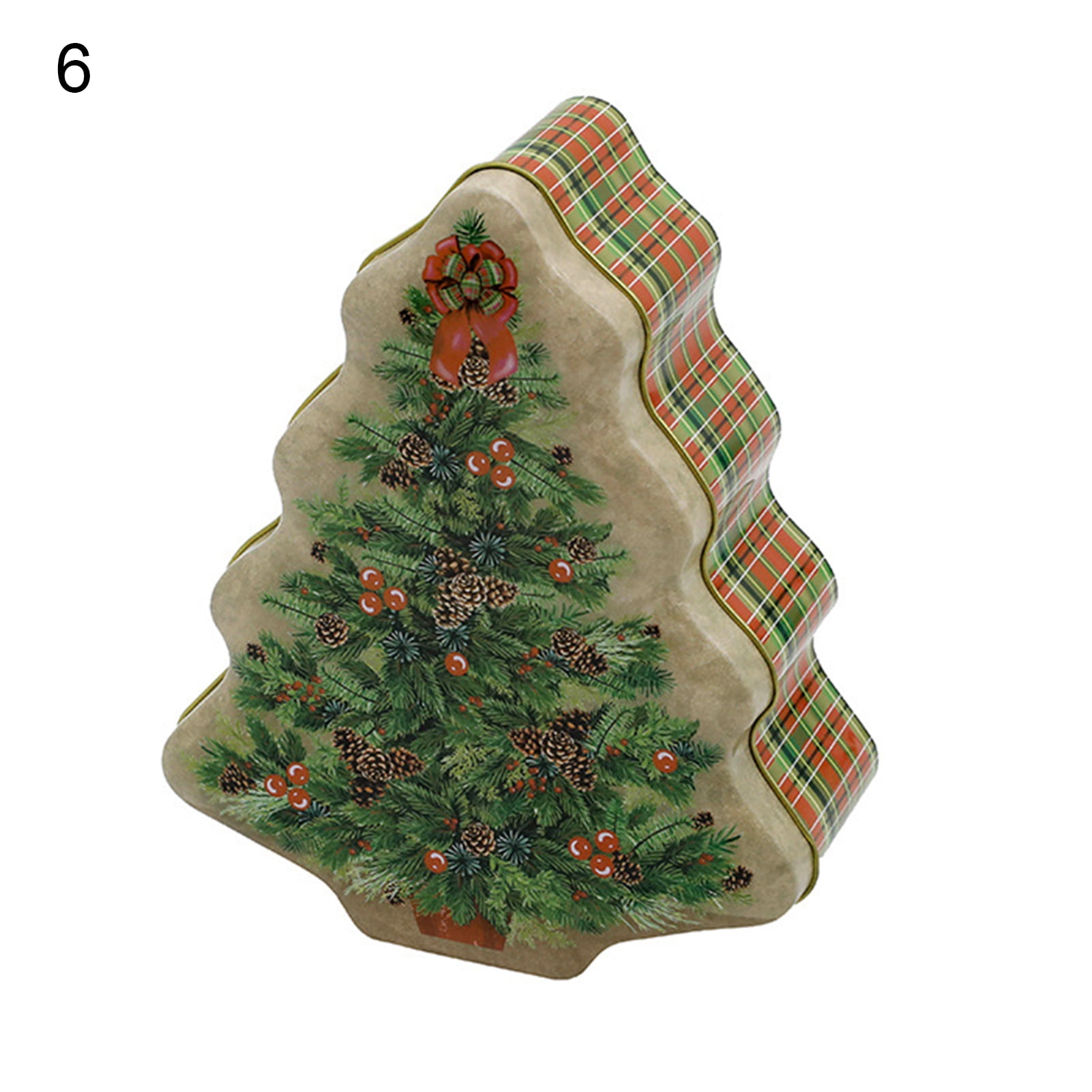 Adorable Cookie Can Corrosion Resistant Metal Christmas Tree-shaped ...