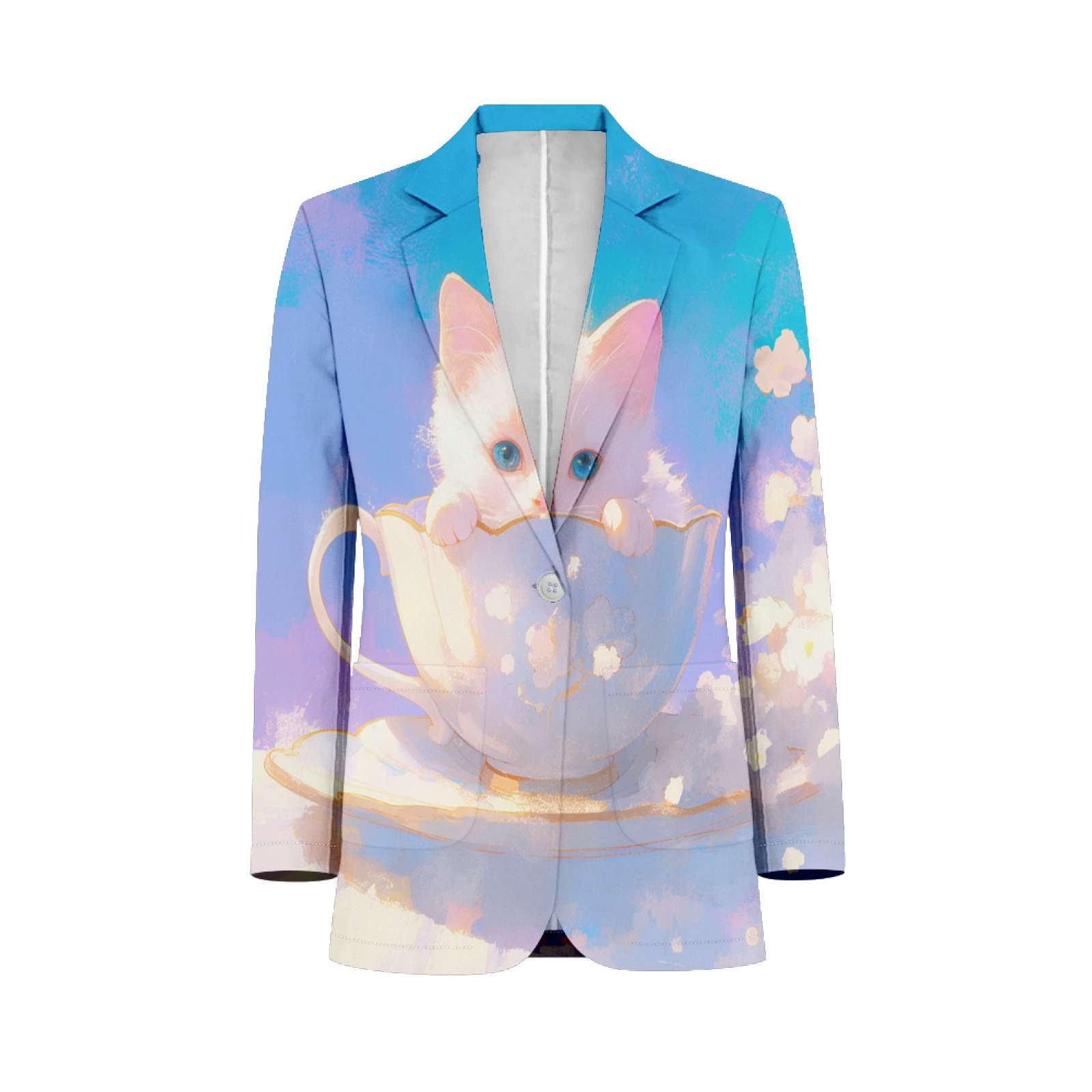Adorable Cup Cat Customized Men's Suits full man Shawl Collar Gentleman ...