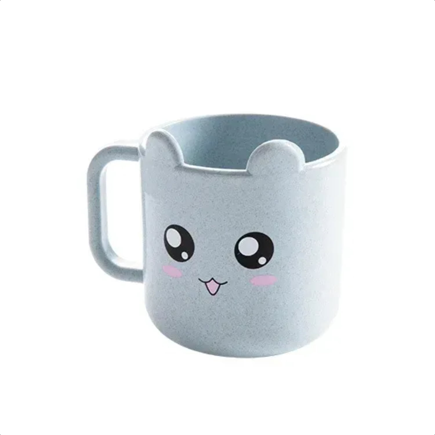 Adorable Cute Cat Print Handle Cup for Kids - Funny Wheat Straw Plastic ...