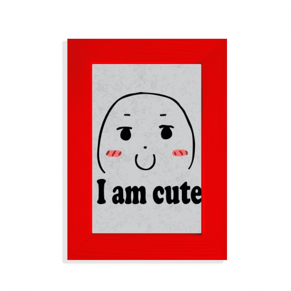 Adorable Cute Chat Face Cartoon Picture Display Art Red Photo Frame ...