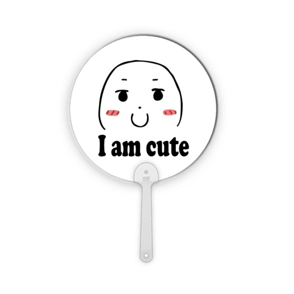 Adorable Cute Chat Face Cartoon Plastic Round Handheld Fan Decorations ...