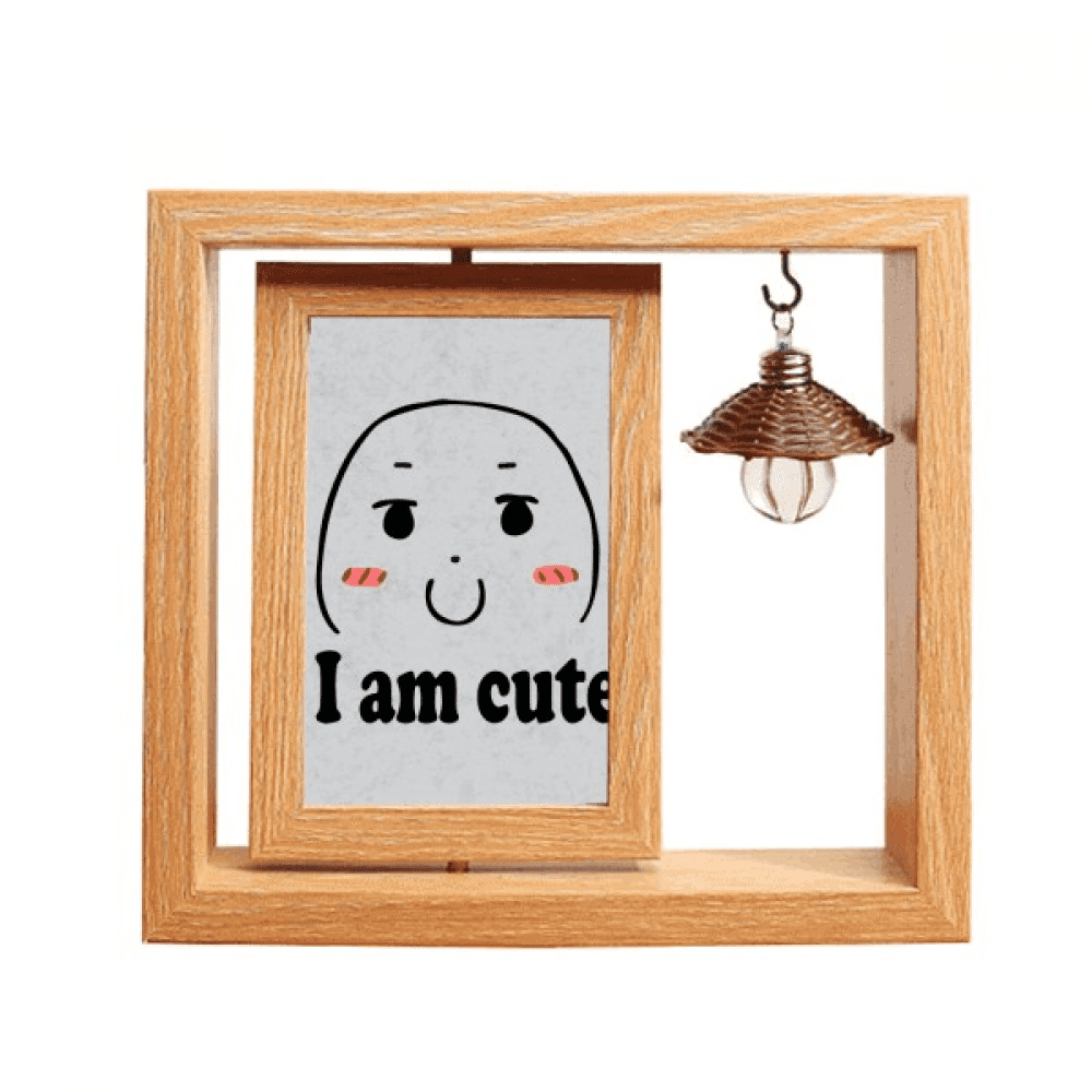 Adorable Cute Chat Face Cartoon Wooden Rotating Picture Photo Frame 4x6 ...