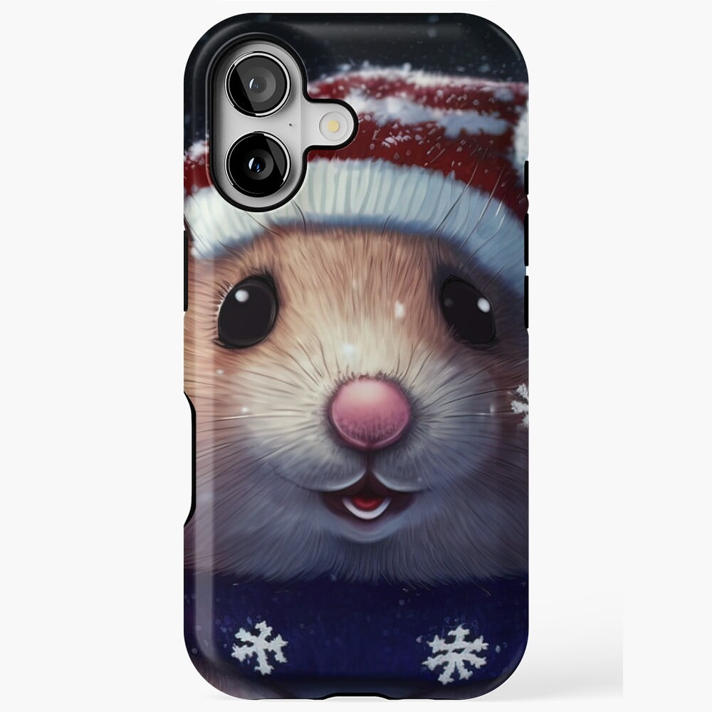 Adorable Cute Christmas Holiday Hamster Phone Case 17 16 15 14 13 12 11 ...