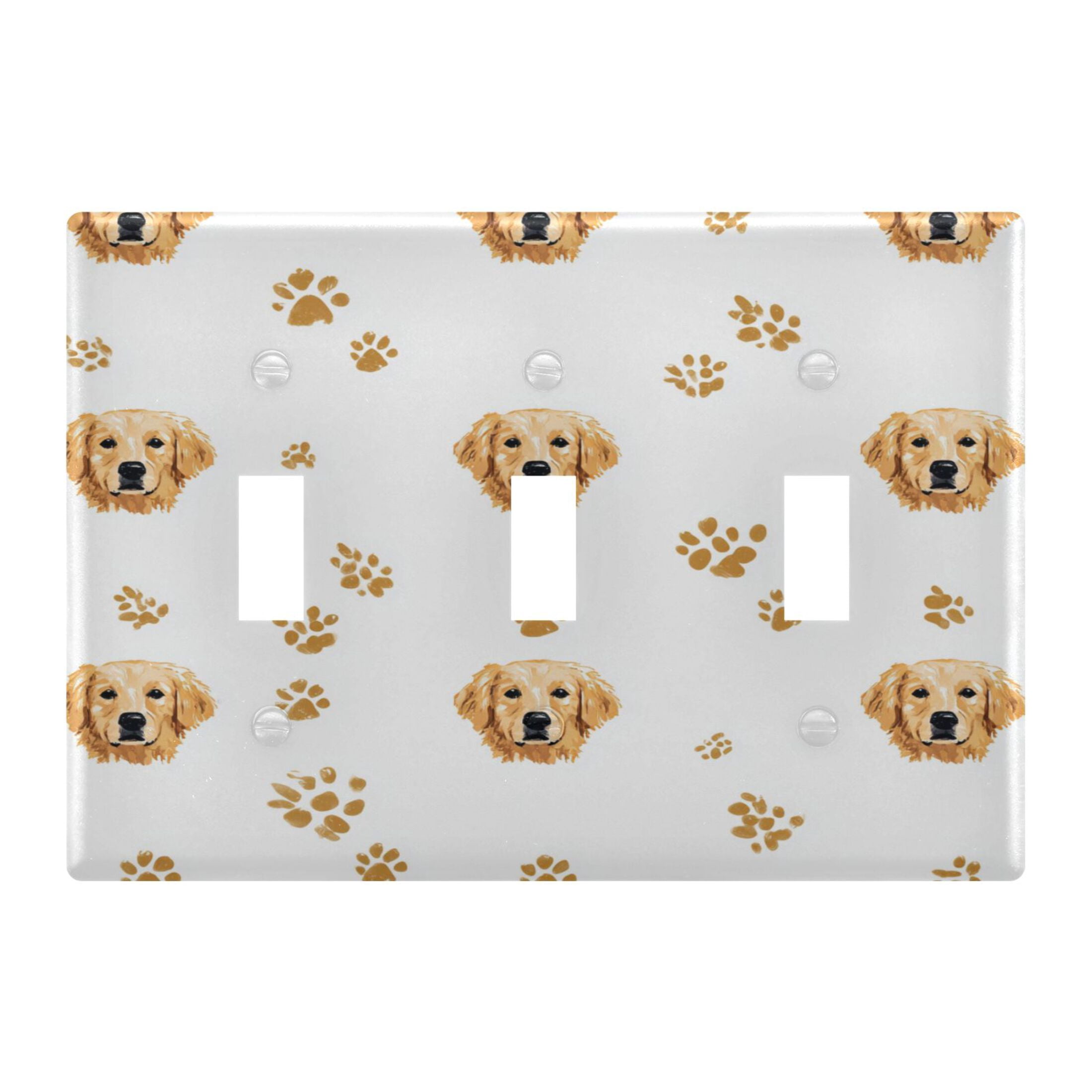 Adorable Cute Dog Face with Paw Print Light Switch Cover Electrical ...
