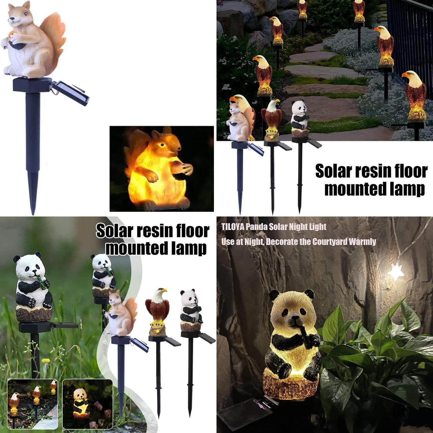Adorable and Cute Waterproof Resin Panda Solar LED Light - Perfect ...