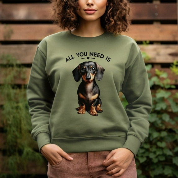 Adorable Dachshund Sweatshirt, Gift for Dog Lovers, Cozy Wiener Dog ...